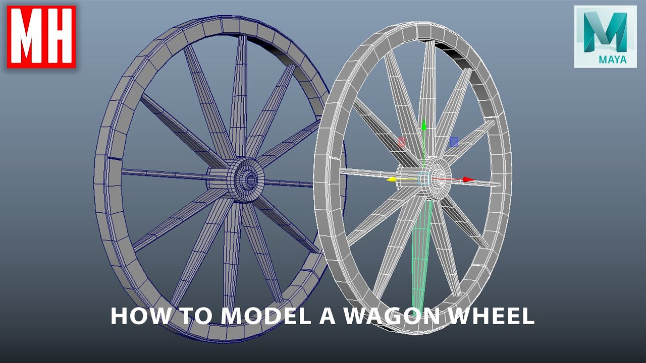 Maya tutorial : How to model a Wooden Wagon Wheel in Maya 2020 - YouTube