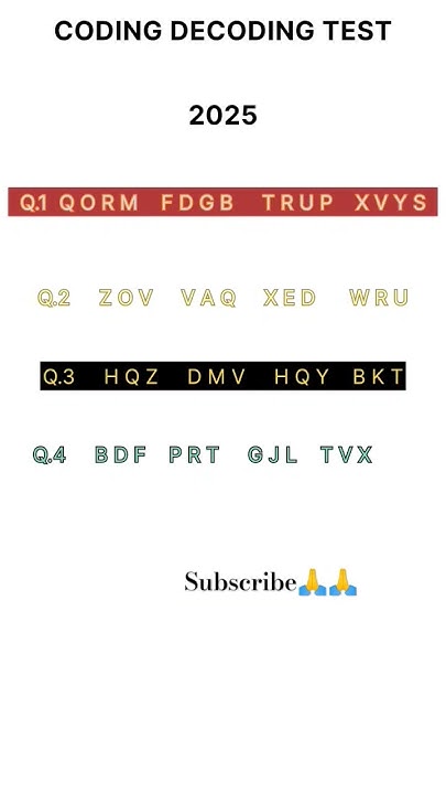 || Coding decoding test || #shorts #viral #ssc gd 2025 - YouTube