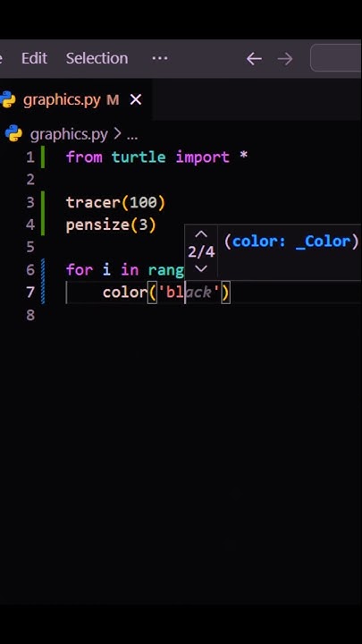 Turtle Python Drawing a Black Design #coding#python#shorts # ...