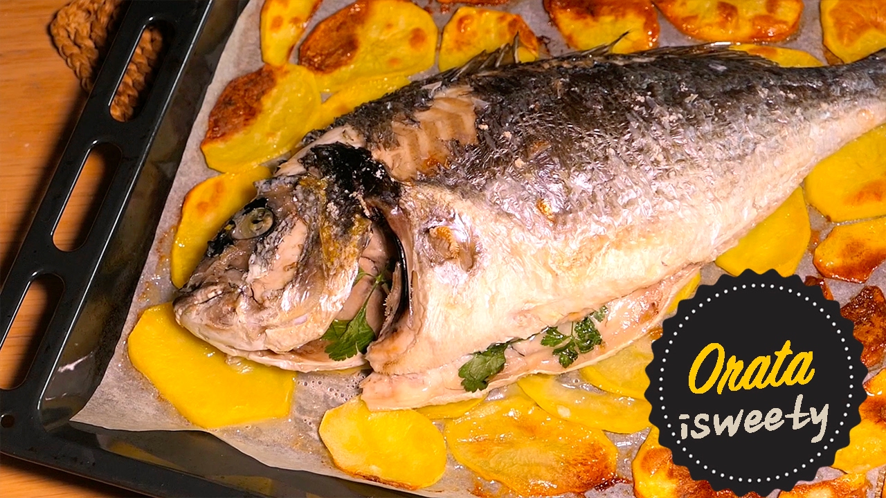 Orata al Forno con Patate Croccanti - Homemade Baked Fish with Potatoes ...