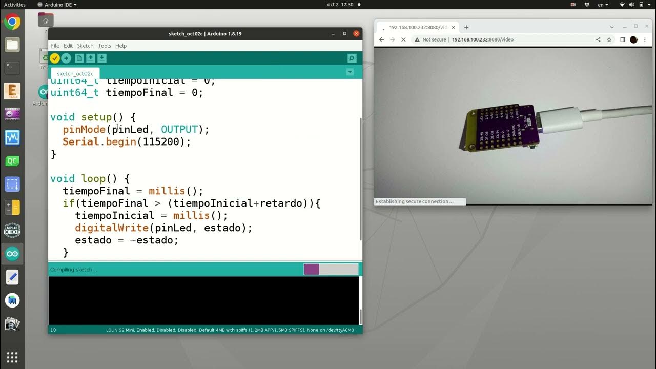 Uso de la tarjeta lolin-s2-mini basado en el circuito ESP32-S2 en Arduino - YouTube