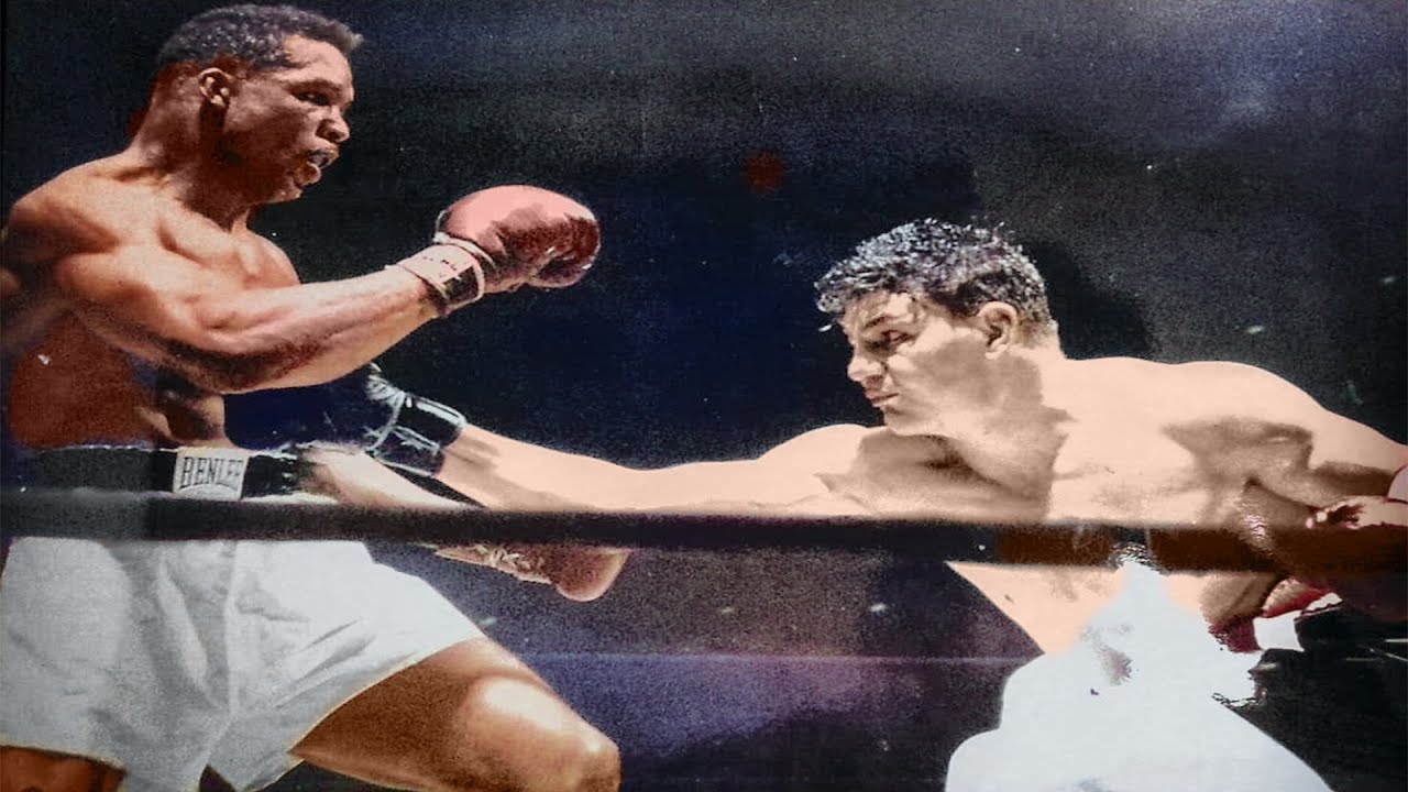 Rocky Marciano & Jimmy Durante watch Rex Layne vs Bob Satterfield in ...