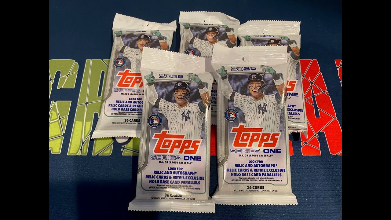 Opening 5 Value Packs Of 2025 Topps Series 1 Baseball! Seeing How This ...