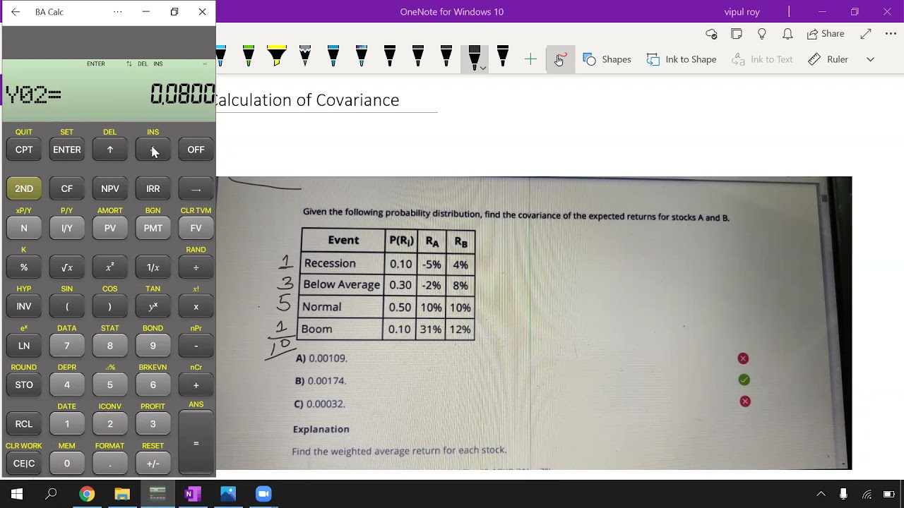 How To Calculate Covariance On BA II Plus Calculator YouTube