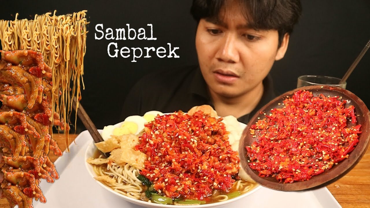Sambalnya Ga Ngotak Asmr Mie Ayam Bakso Ceker Dengan Sambal Geprek