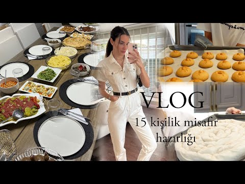 15 KİŞİLİK MİSAFİR HAZIRLIĞI 🍽️ ⎜10 çeşit yemek , şekerpare 😍 DETAYLI İKRAMLIK TARİFLER 🏡 VLOG