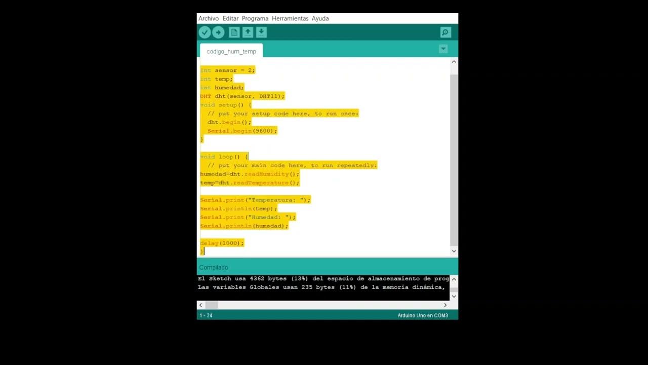 Implementación en Proteus de sensor DHT11 y visualización en monitor ...