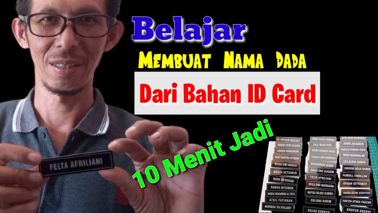 Pembuatan name tag / nama dada dengan mudah dan cepat || name tag dari ...
