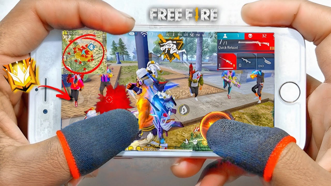 Iphone 6 Free Fire Gameplay test full max settings HUD+DPI+ MACRO 1 gb ...