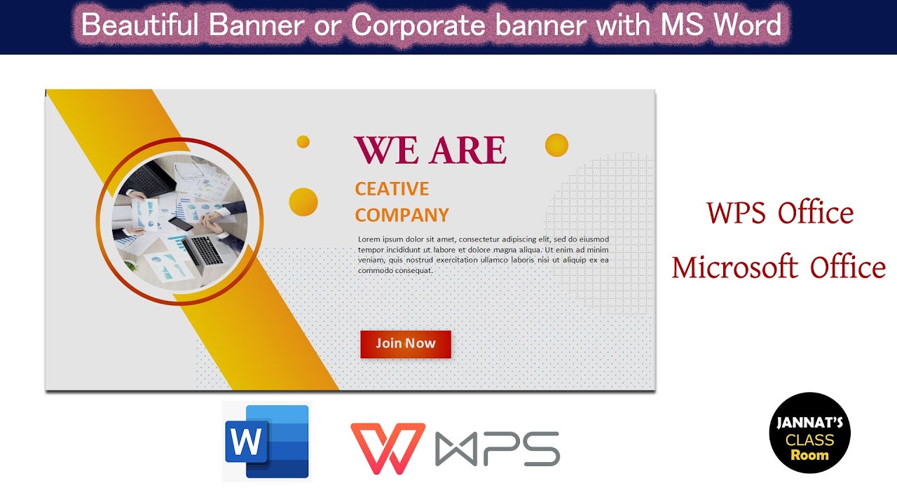 How to make Corporate banner In Microsoft Word || WPS office || banner ...