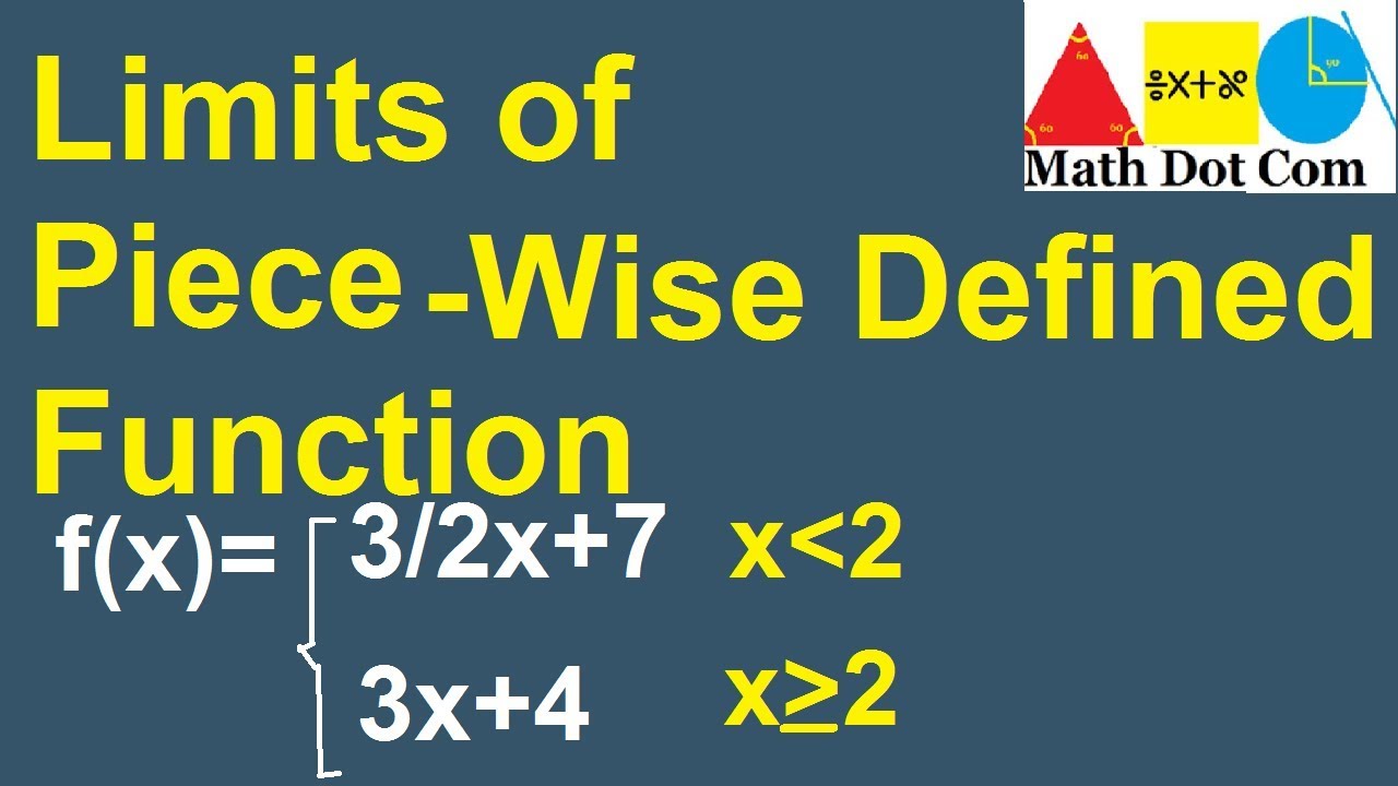 How to Find Limits of Piecewise Functions | Math Dot Com - YouTube