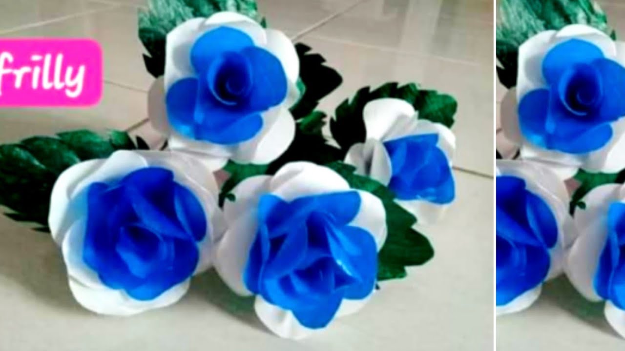 DIY//Tutorial //membuat bunga mawar dari plastik kresek - YouTube