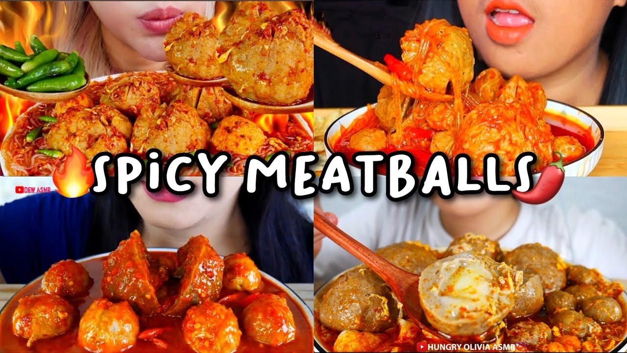 ASMR Bakso Pedas (Spicy Meatballs) 🌶🔥 Mukbang Compilation - YouTube