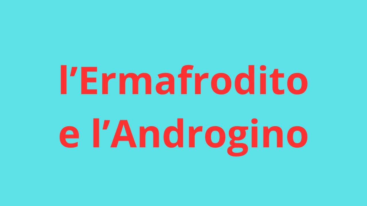l'Ermafrodito e l'Androgino - YouTube