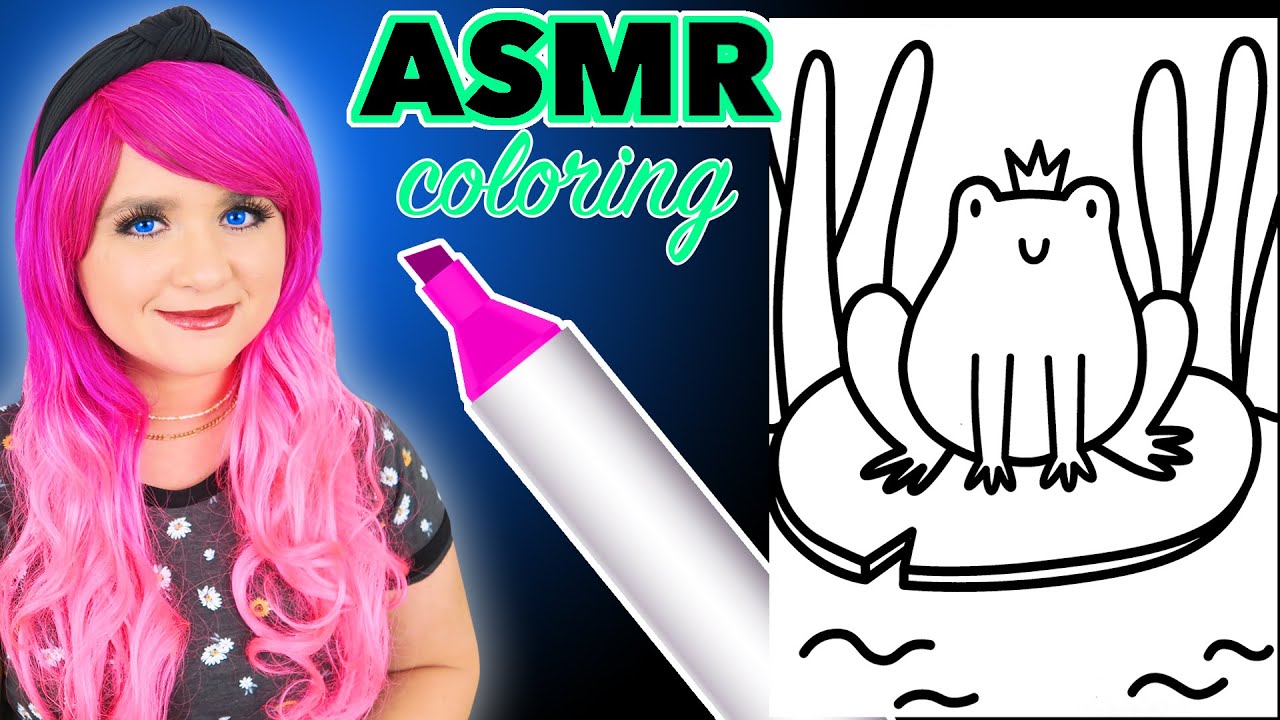 ASMR Coloring for Relaxation | Frog Prince 🐸 | Calming ASMR Sounds for ...