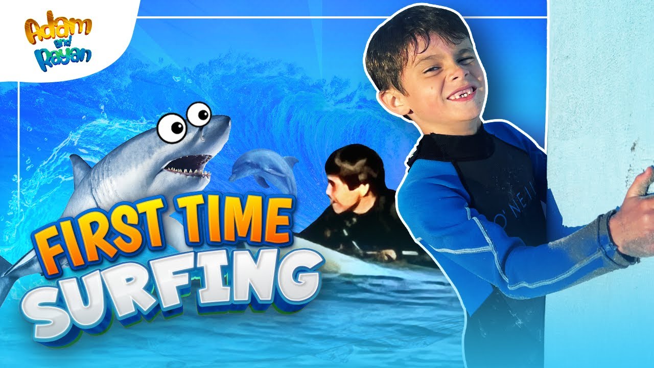 Adam and Rayan Go Surfing For the Very First Time - YouTube