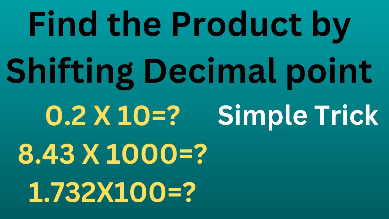 Find The Product By Shifting Decimal Point Decimal Point YouTube Find The Product By Shifting Decimal Point Decimal Point YouTube