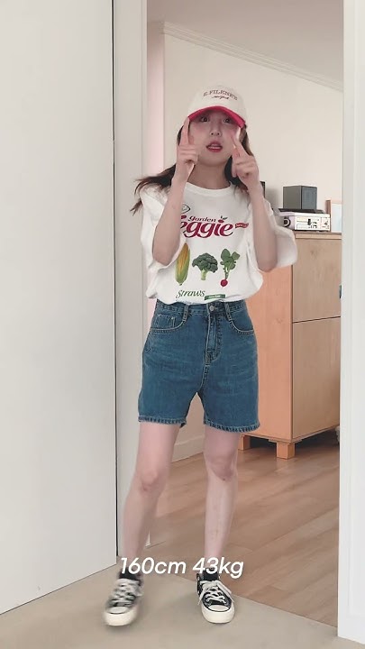 160cm / 43kg 여름 코디 대신 입어보기! - YouTube