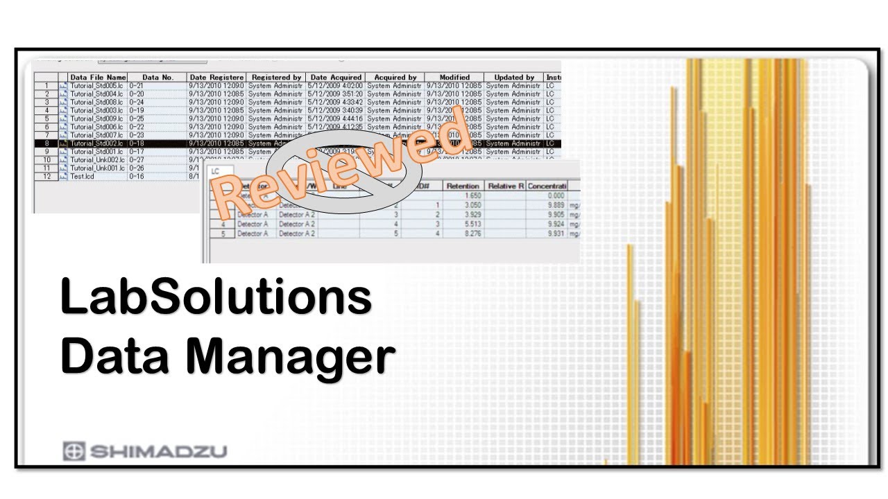 Data Manager of Shimadzu LabSolutions Software | - YouTube