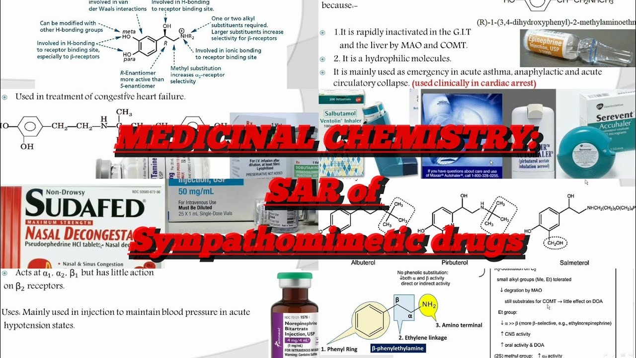 9-MEDICINAL CHEMISTRY: SAR of Sympathomimetic drugs= Adrenergic Agonist ...