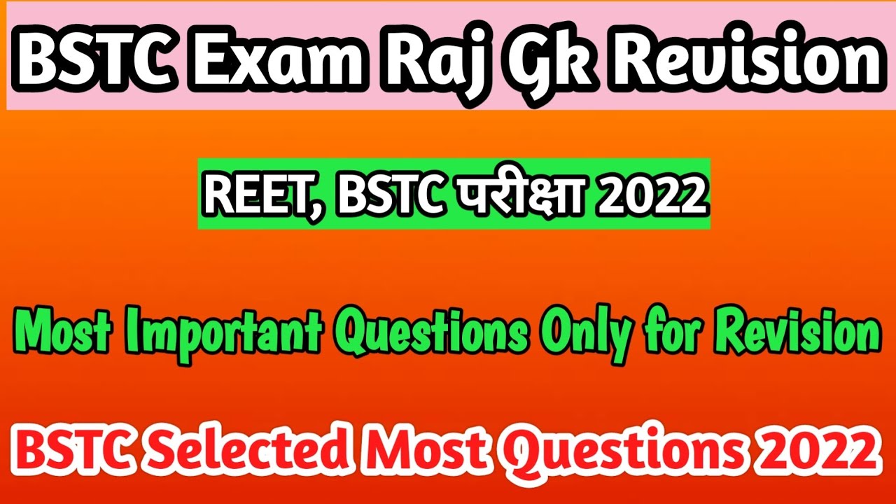 Bstc Online Classes 2022 Rajasthan Gk Top 100 Quiz Bstc Rajasthan