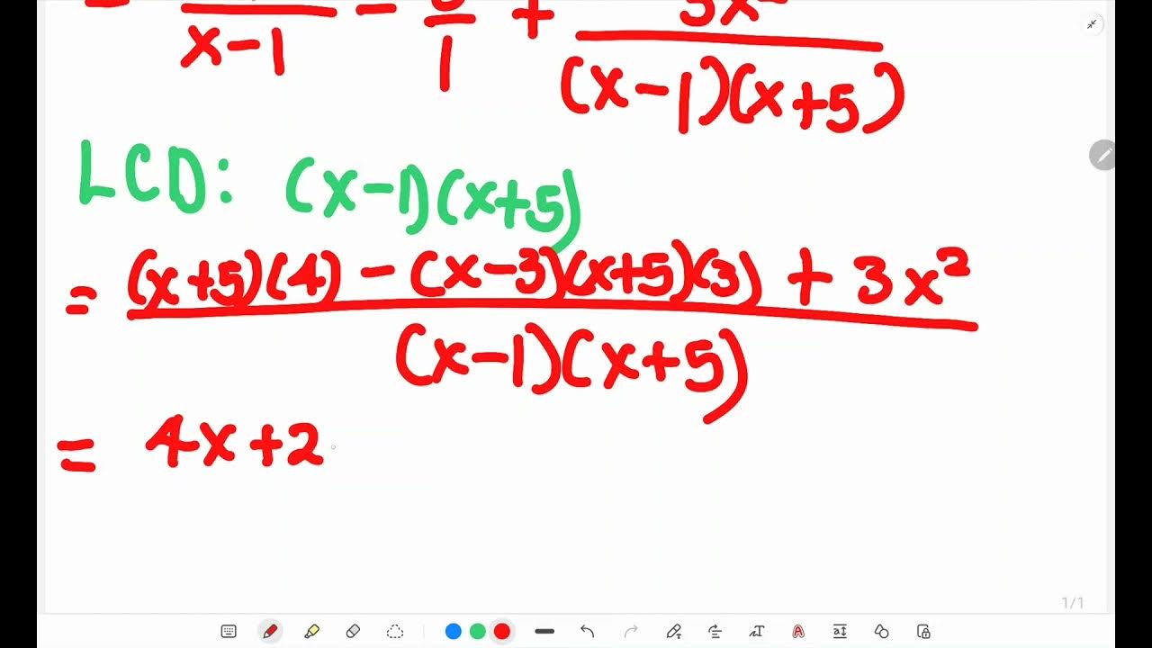 Finding the LCD , Factorizing and Simplifying Fractions - YouTube