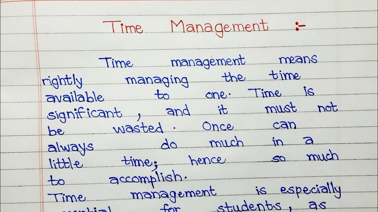 A Short essay on Time Management | English - YouTube