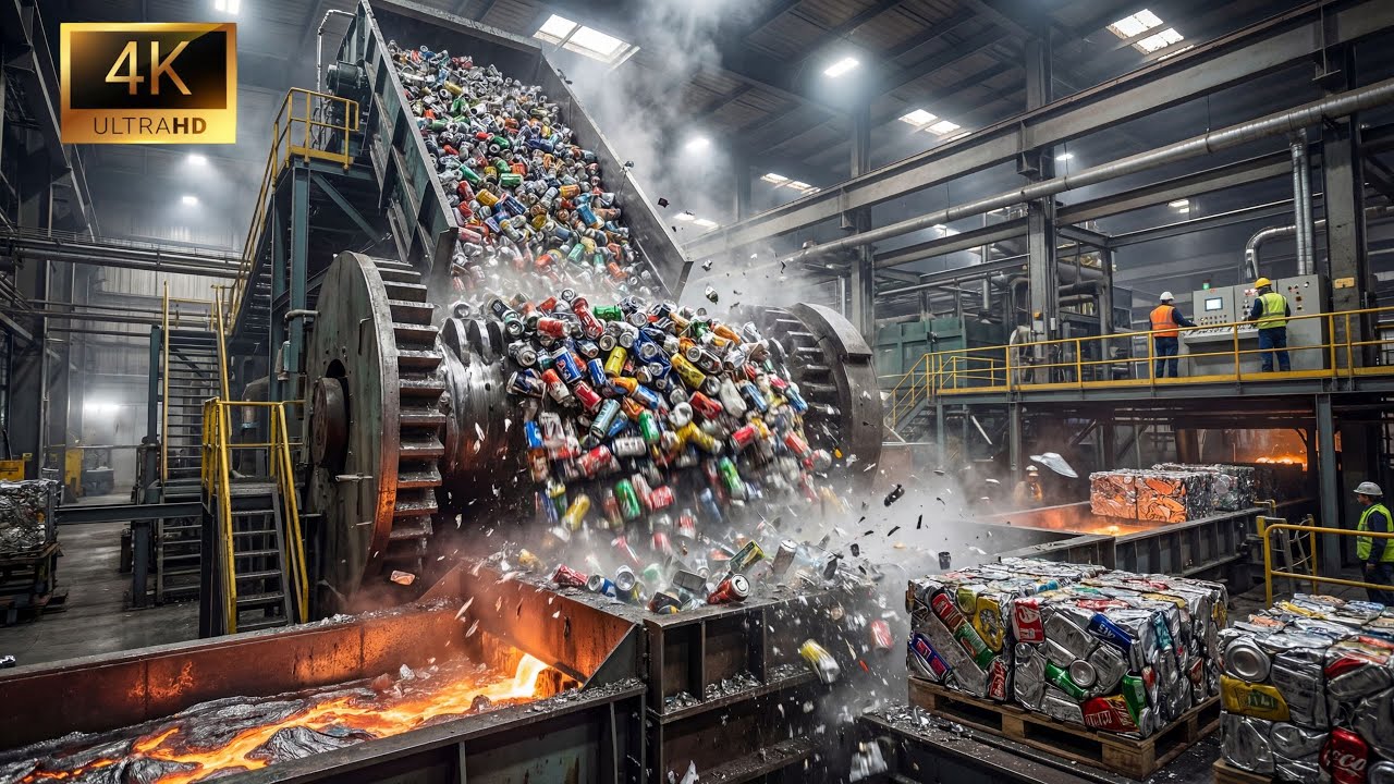 Inside the Factory That Recycles Tons of Cans Every Day (FULL PROCESS ...