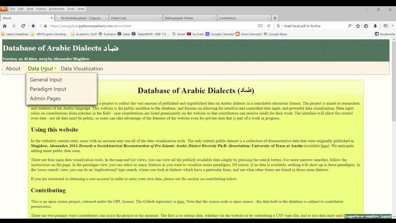 Demonstration of Database of Arabic Dialects Website - YouTube