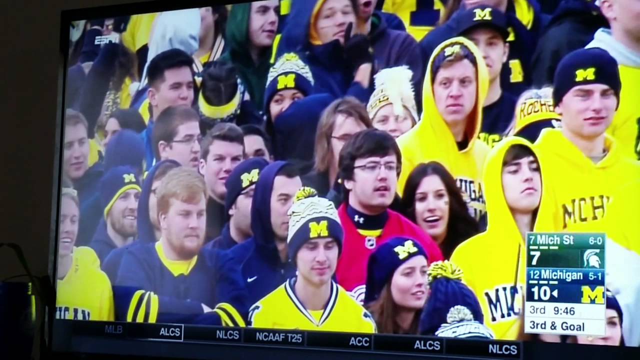 Michigan fan upset about correct call - YouTube
