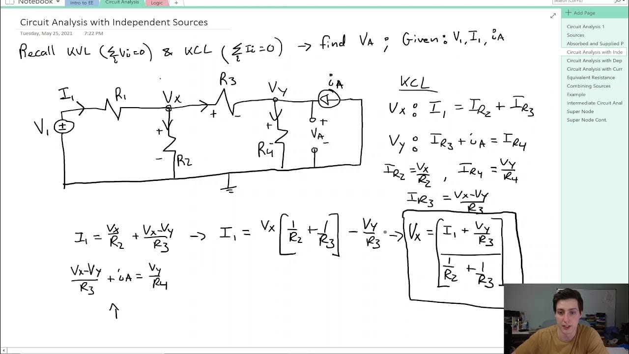 KCL and KVL with independent and dependent sources - Circuit Analysis - YouTube
