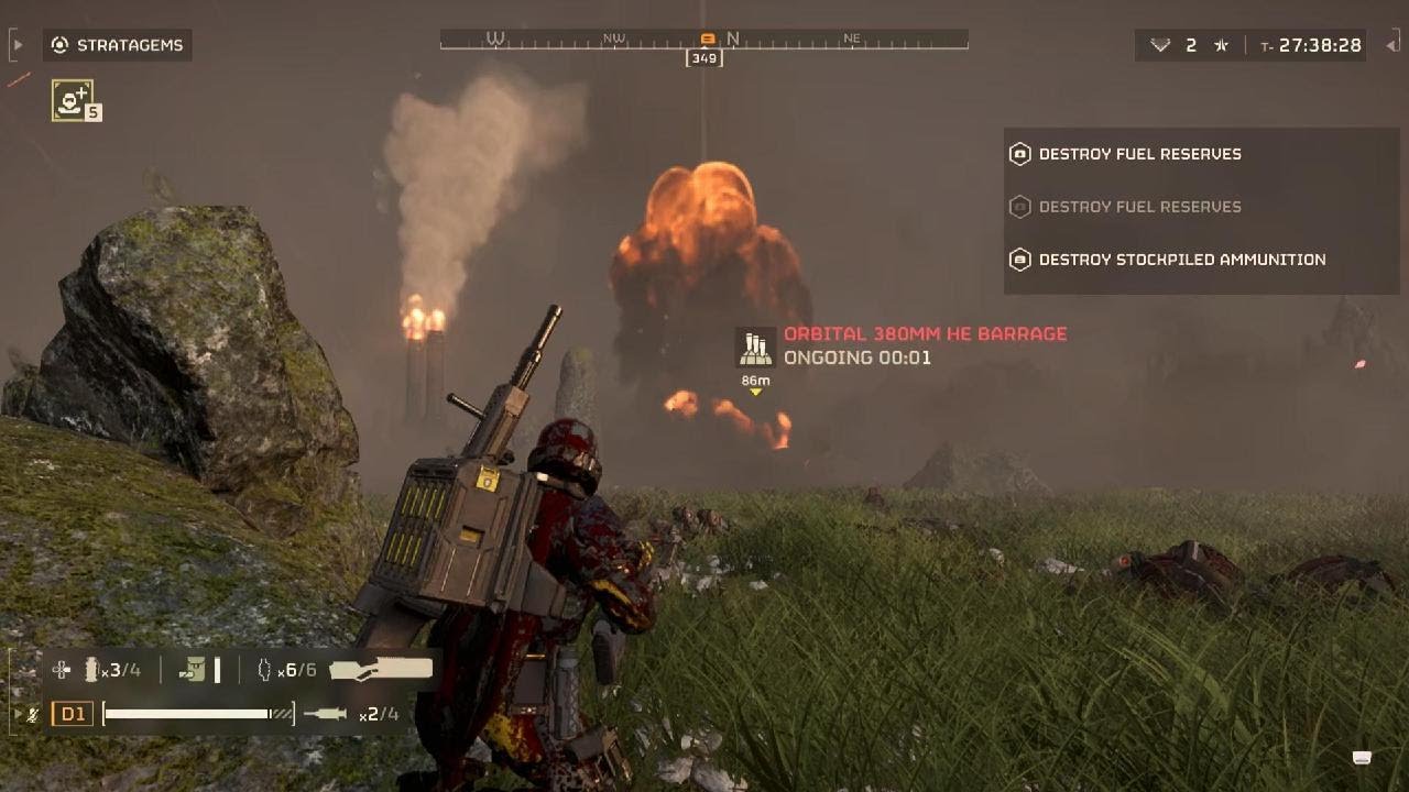 HELLDIVERS 2 - 380mm Barrage, Proper Use Part 2 - YouTube