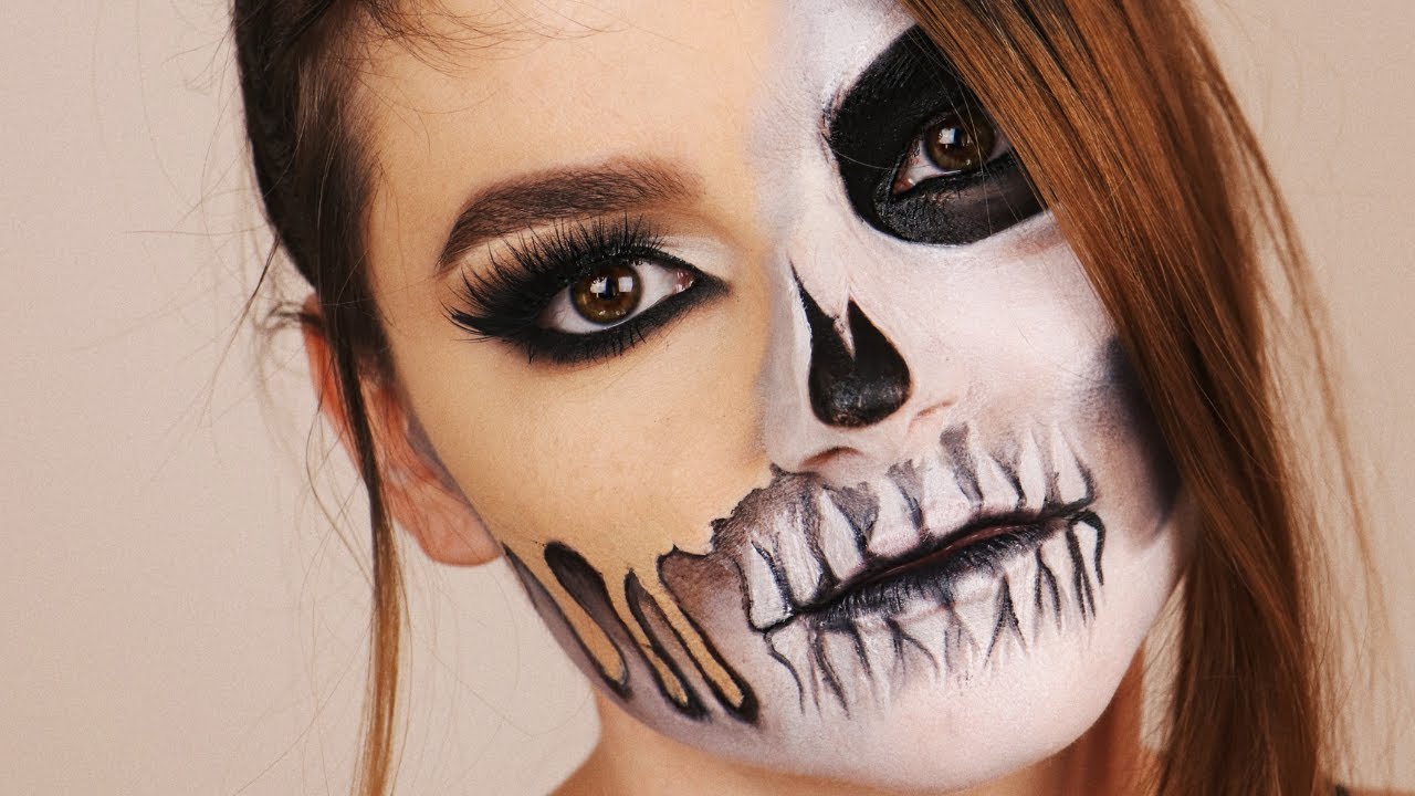 Melting Skull Makeup Tutorial |makeupbyralu - YouTube