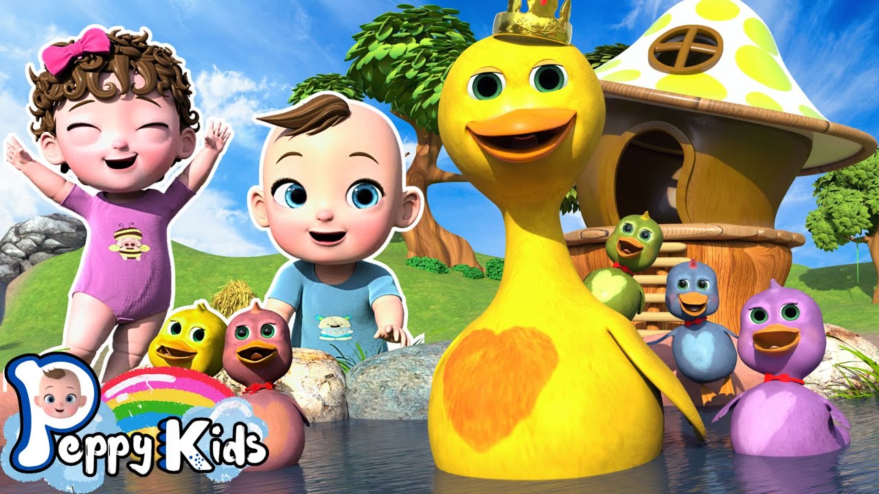 Five Little Ducks | Counting with Ducks | Peppy Kids Nursery Rhymes ...