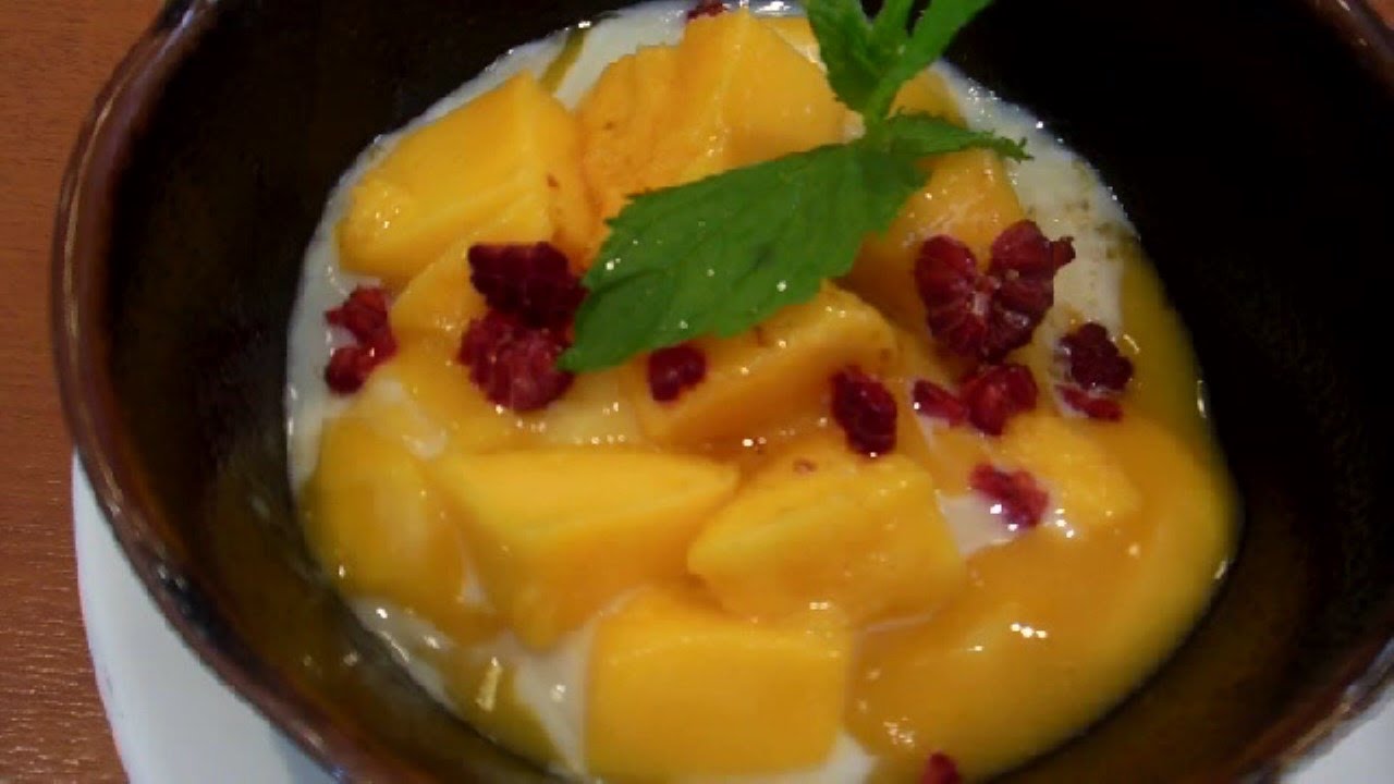 Mango Pudding at Denny's Japan - YouTube