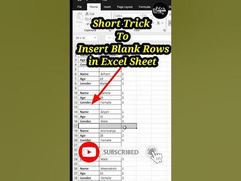 Short Trick to Insert Blank Rows in Excel | Excel Interview Questions #exceltips #msexcel - YouTube