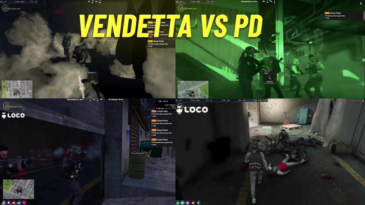 Vendetta Vs PD In VLTRP | Bank Robbery | Code Red At SlaughterHouse ...