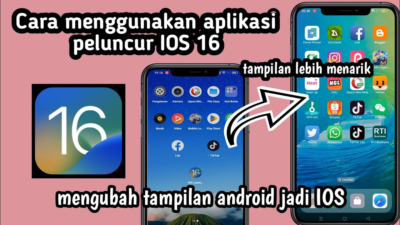 Cara Menggunakan Aplikasi Peluncur IOS 16 | Tampilan iPhone di Android ...