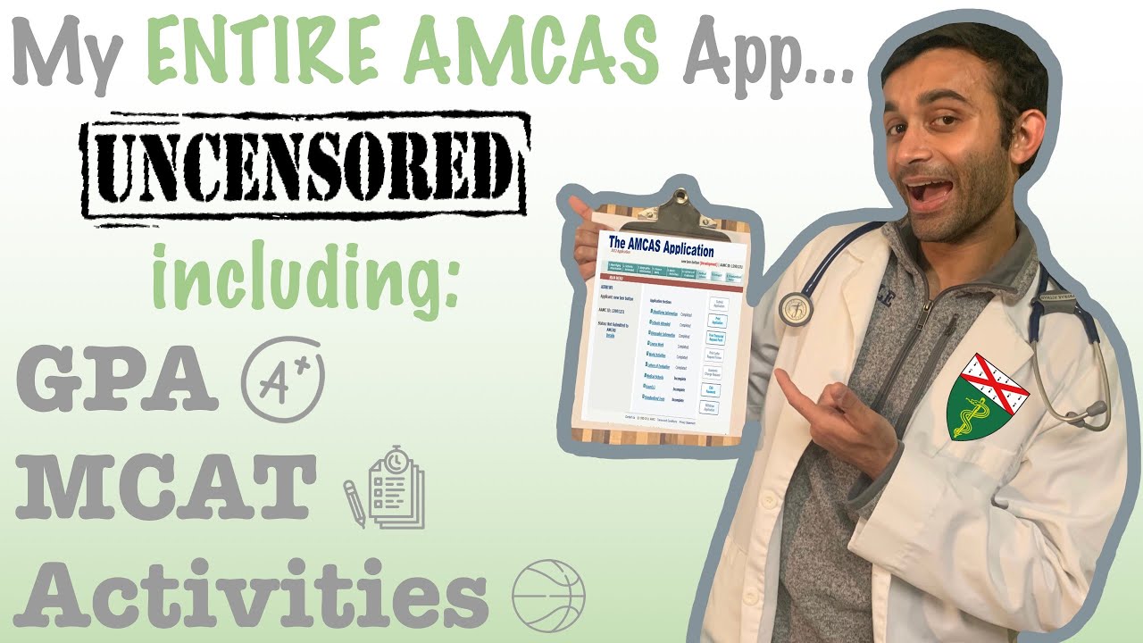 My ENTIRE AMCAS Application (w/ GPA + MCAT!) - YouTube