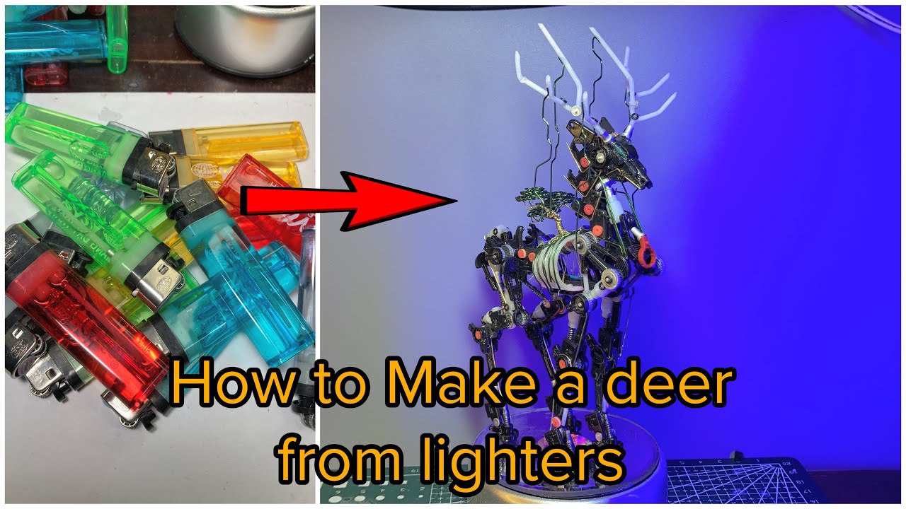 How to make a deer from lighters #craft #diy #robot #animals - YouTube