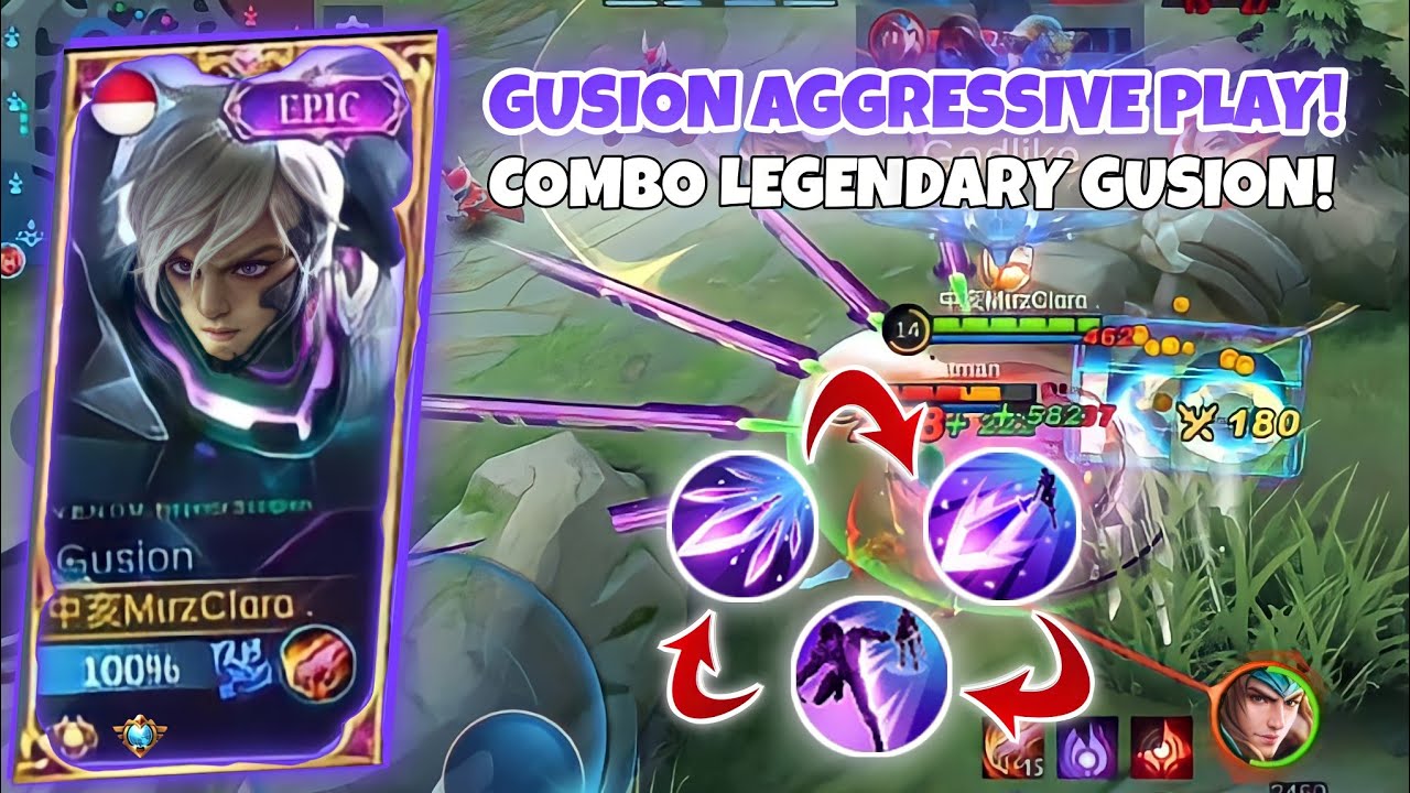 GUSION AGGRESSIVE PLAY !!! COMBO LEGENDARY GUSION !! - Mobile Legends - YouTube