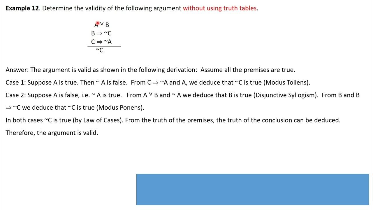 Validity of Arguments without using truth tables - YouTube