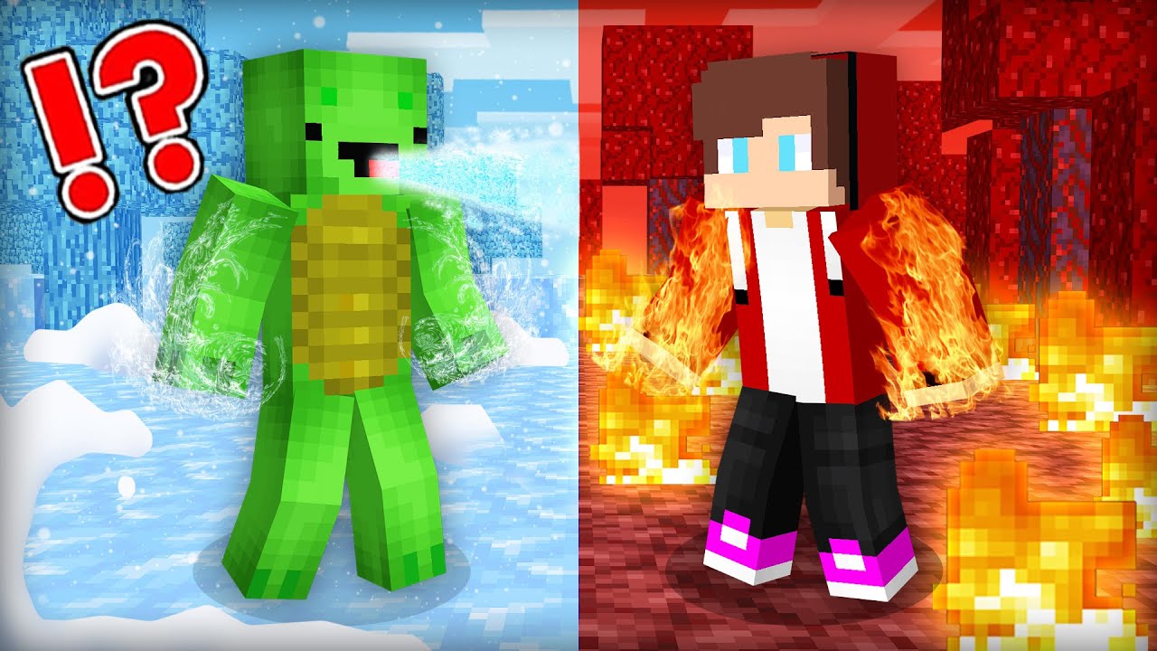 ICE Mikey vs FIRE JJ Survival Battle Challenge in Minecraft Challenge (Maizen Mizen Mazien ...