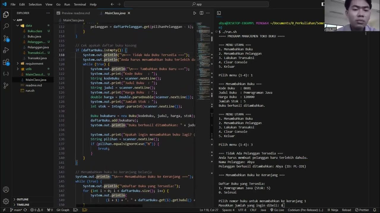 Project UTS Semester 3 2024/2025 - Manajemen Toko Buku menggunakan bahasa pemrograman Java - YouTube