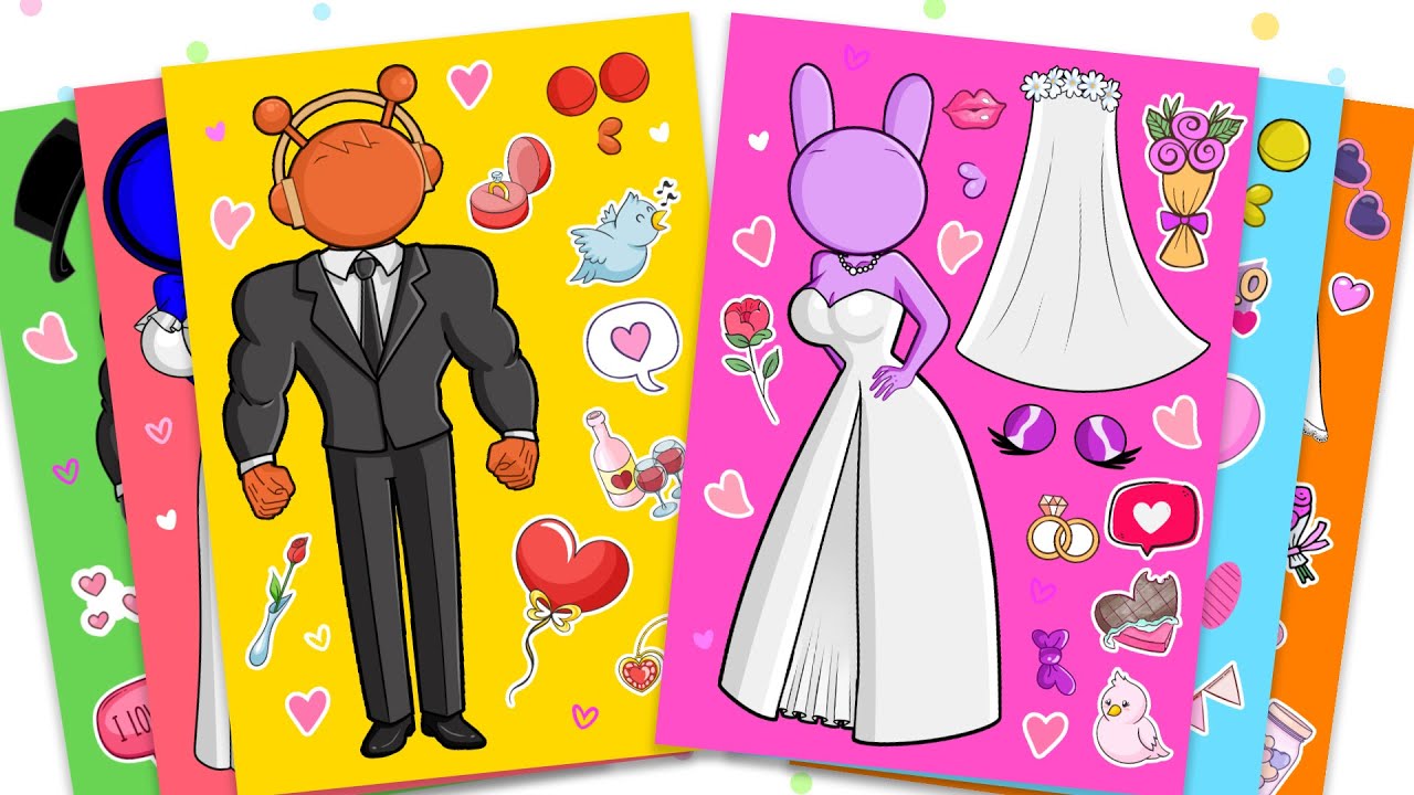 PaperDIY Incredibox Sprunki WEDDING Sinner Edition Sticker Book # ...