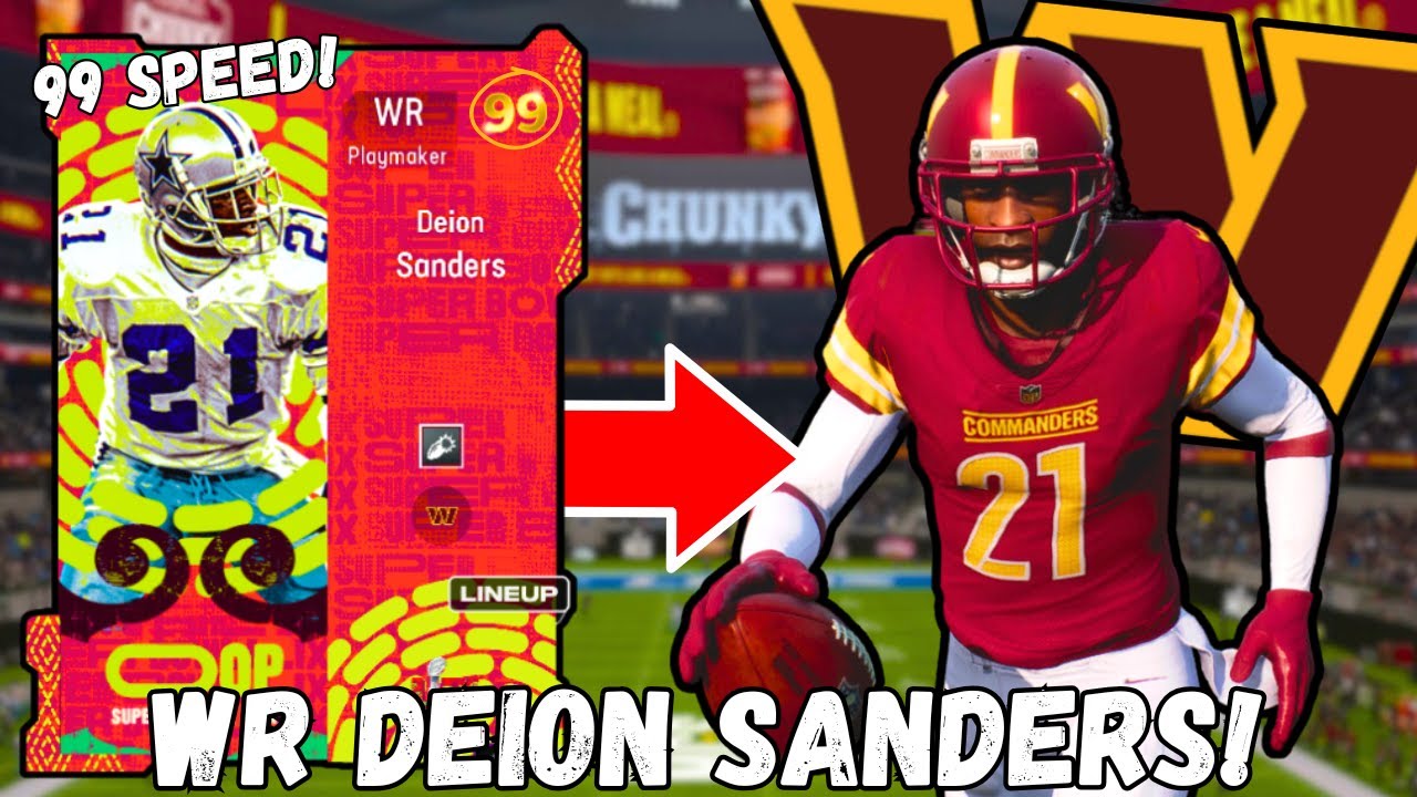 99 SPEED WR DEION SANDERS COOKS THE DEFENSE ON THE COMMANDERS THEME ...
