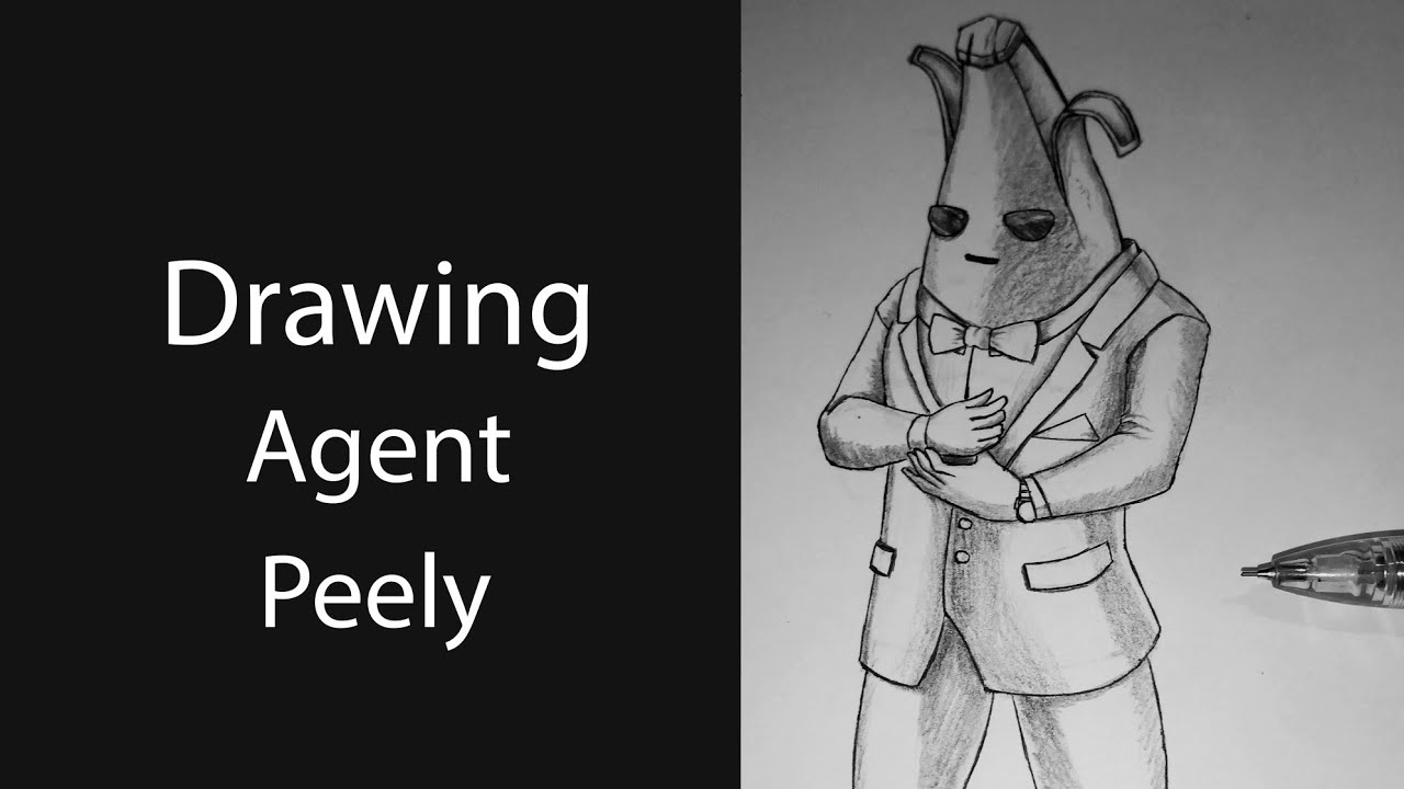 Drawing Agent peely character from fortnite season 2 ll ballpoint ...