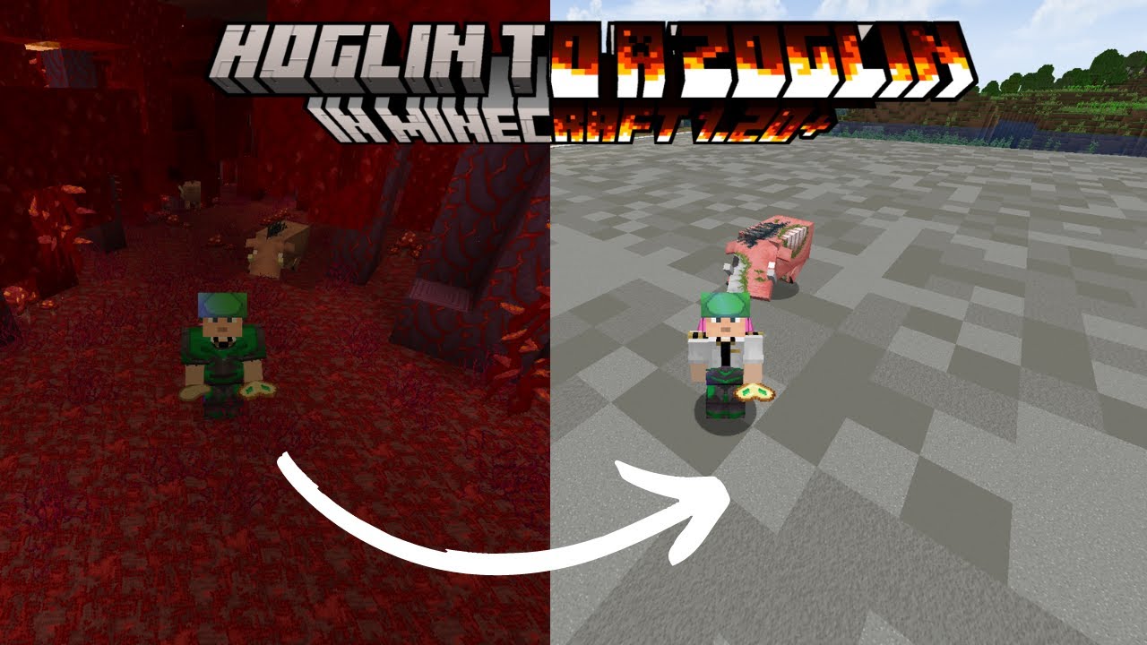 How to get a Hoglin to a Zoglin In Minecraft 1.20+ - YouTube