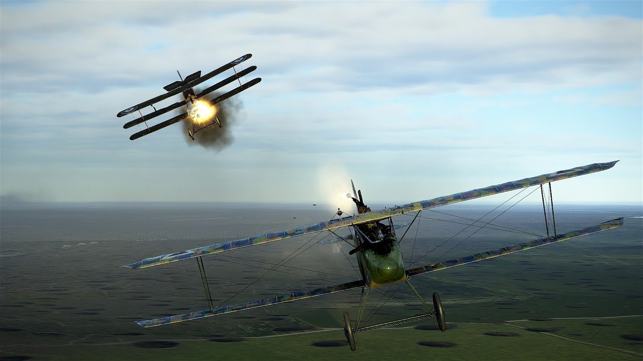 IL-2 Flying Circus: 20mm Turret Blasts Sopwith Triplane - YouTube