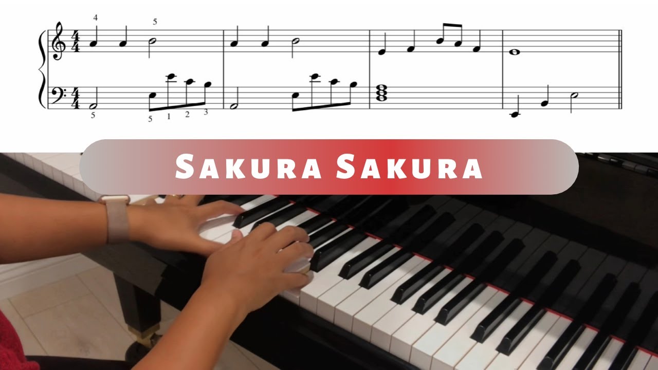 Sakura Sakura for beginners with Sheetmusic - YouTube